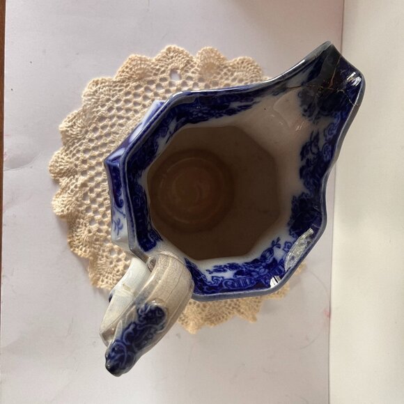 Flow Blue China | Dining | Antique Flow Blue Pitcher Earthenware ...